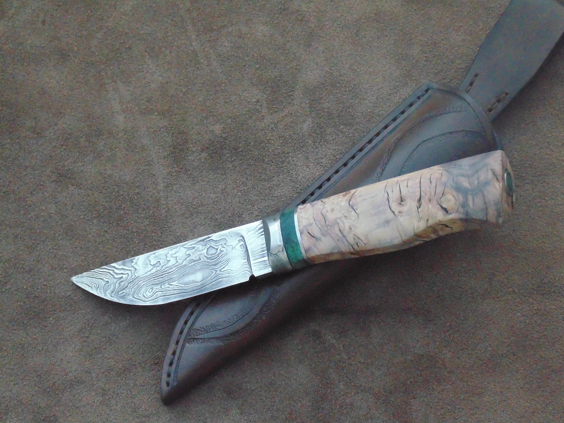 Damašková finka | Damascus Finnish knife | Imro Poprocký - Nože